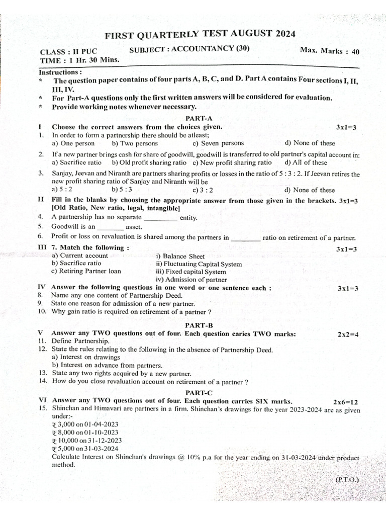 1st Quarterly Test New Doc 08-30-2024 16.58 | PDF