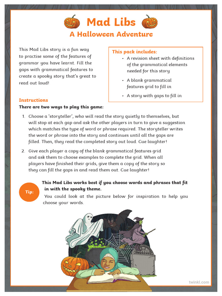 Halloween Mad Libs Adventure | PDF | Verb | Word
