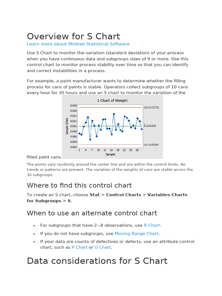 S - Chart | PDF | Standard Deviation | Estimator