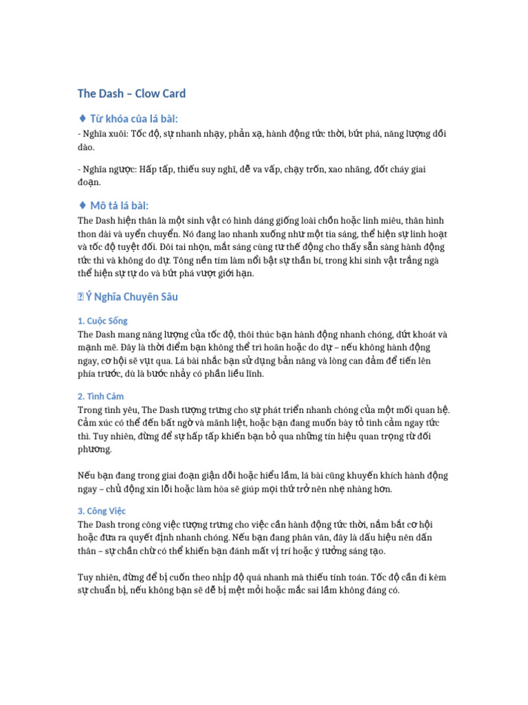 The Dash Clow Card Analysis | PDF