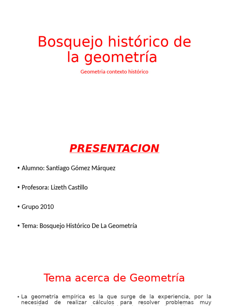 Bosquejo Histã Rico de La Geometrã - Ask | PDF | Geometría | Razonamiento deductivo