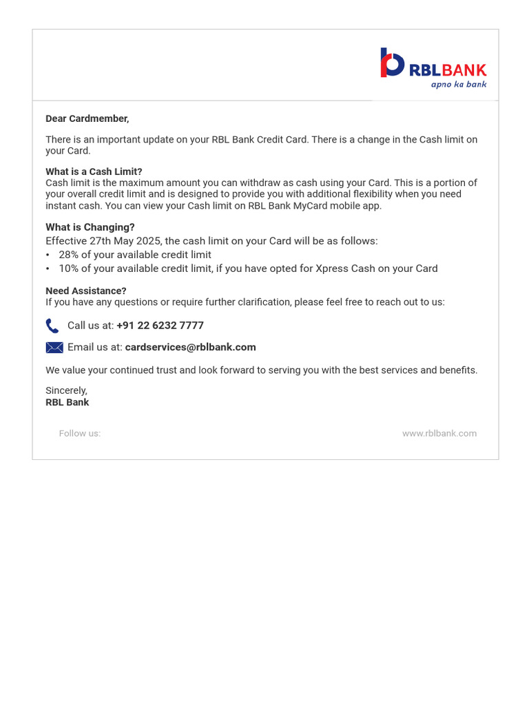 Cash Limit Non Insignia CC 525 | PDF
