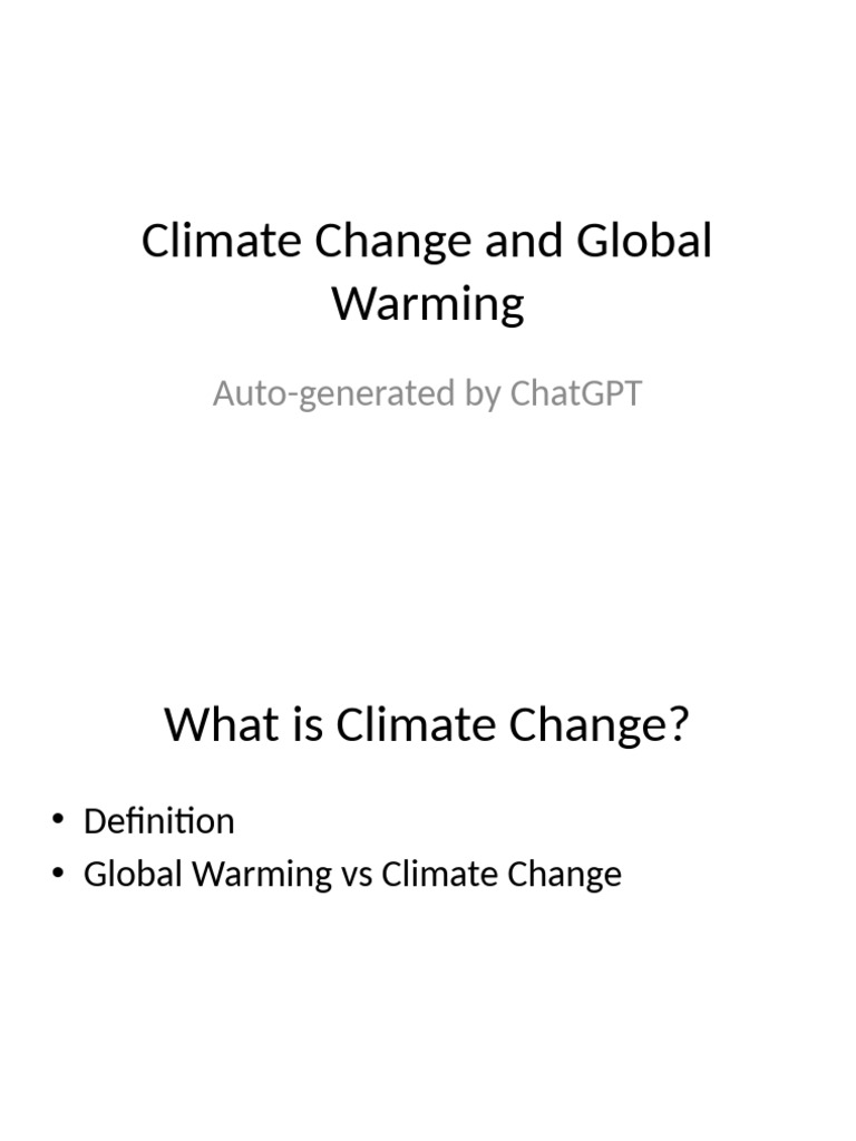 Climate Change and Global Warm | PDF
