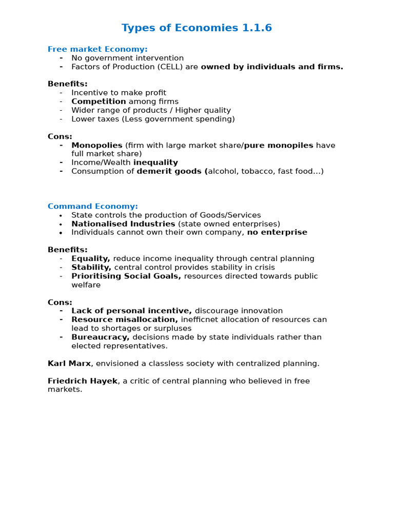 Typies of Economies 1.1.6 | PDF