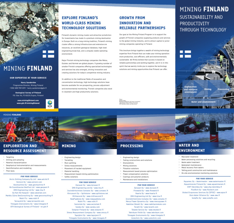 Mining Finland Technology Flyer | PDF | Mining | Finland