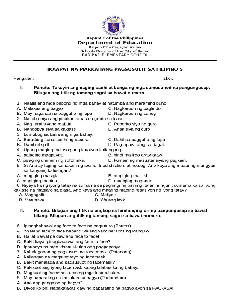 Filipino 5 | PDF