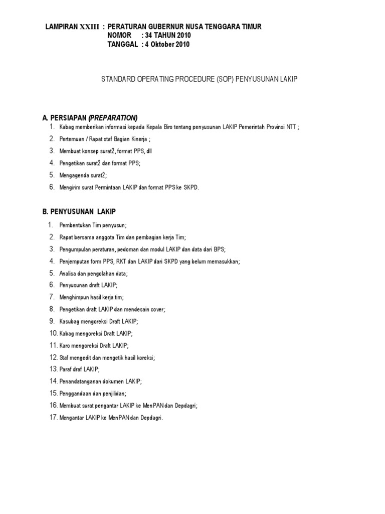 Sop Penyusunan Lakip Ok | PDF