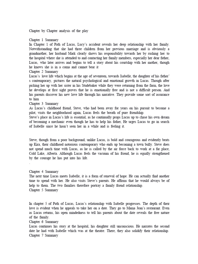Chapter Summaries of Path of Lucas | PDF