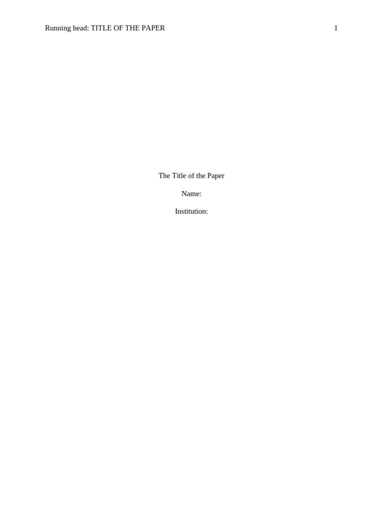APA Sample (Headings and References) | PDF