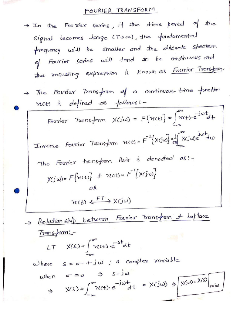 Signal System (Fourier Transform) | PDF