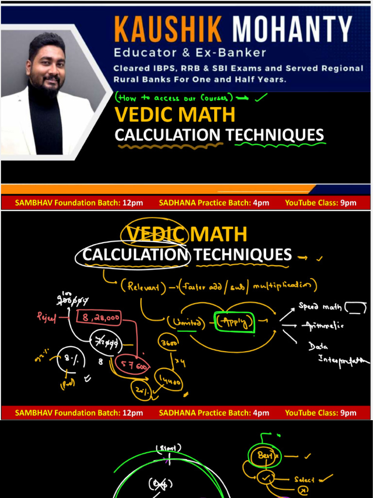 Vedic Math Faster Calculation Techniques Part I PDF | PDF
