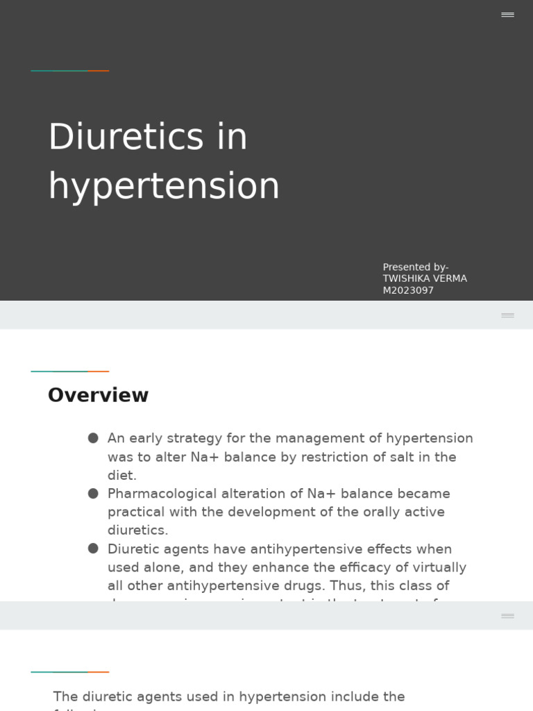 Diuretics in HTN - Pharmacology | PDF | Medical Specialties | Drugs