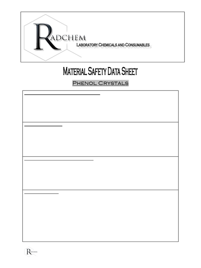 Phenol Crystals Safety and Handling Guide | PDF | Solubility | Explosion