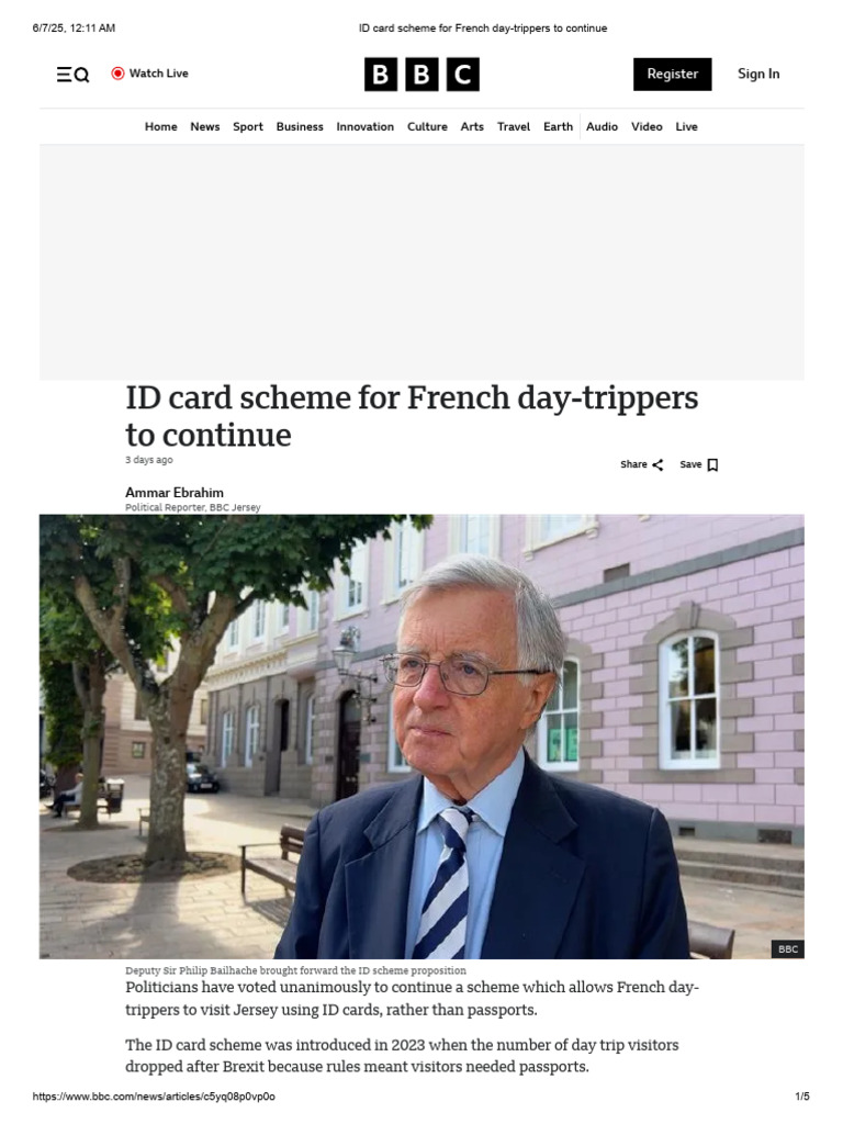 Jersey's ID Card Scheme for French Visitors | PDF | Identity Document | Bbc