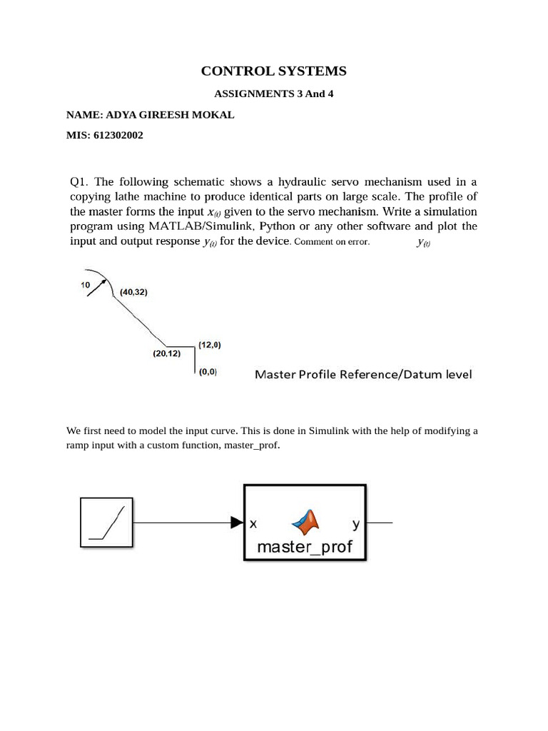 Control Systems Ass3&4 612302002 | PDF