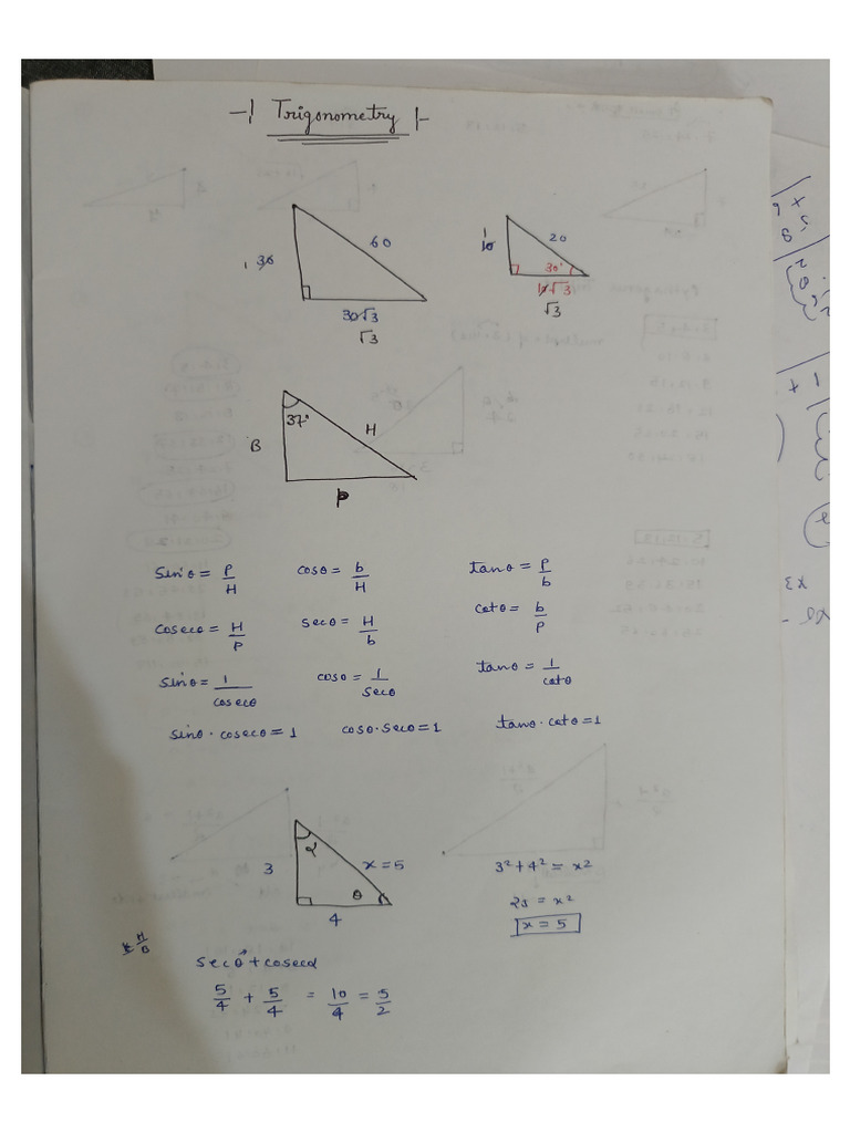 Trigonometry Triangle Pdf