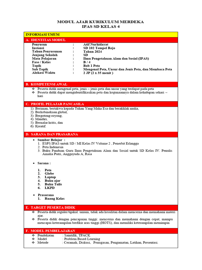 Modul Atif Materi Peta | PDF