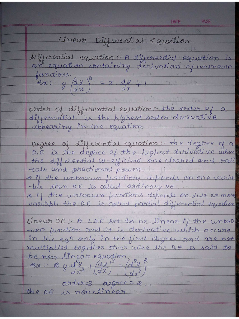 Linear Differential Equation | PDF