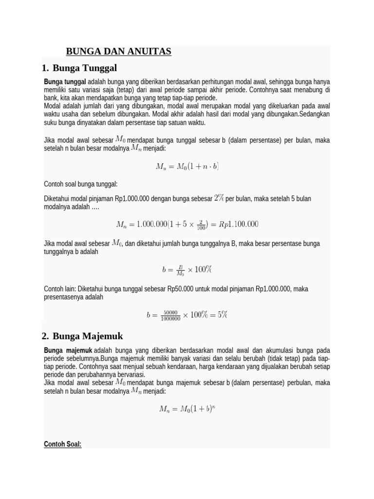 Bunga Dan Anuitas | PDF