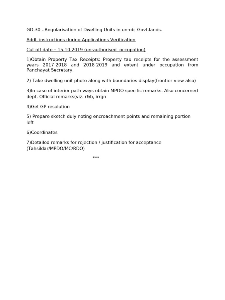 GO 30 Addl. Instructions | PDF