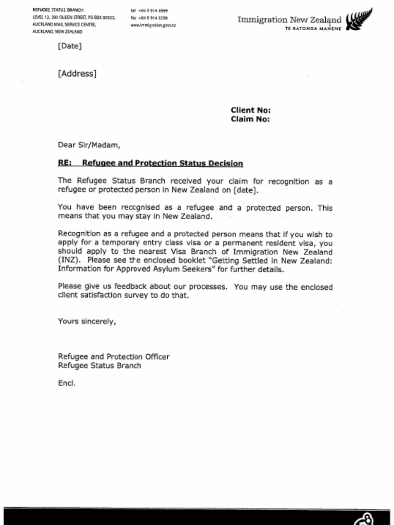 Eligibility Sample Refugee Letters May2011 | PDF