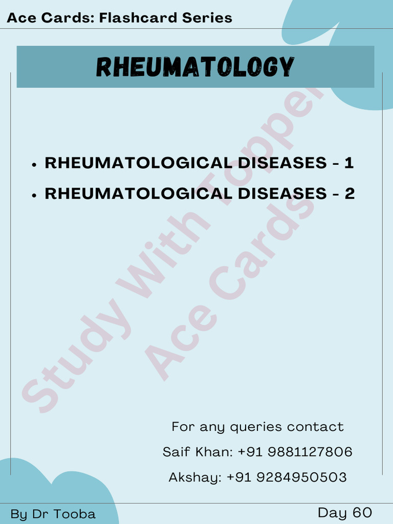 Ace Cards - Integrated Medicine - Rheumatology | PDF