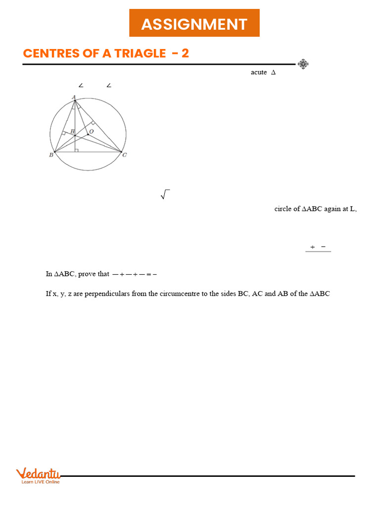 Centres of A Triangle Assignment 2 | PDF | Triangle | Triangle Geometry