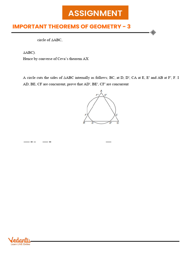Important Theorems of Geometry Assignment 3 | PDF | Triangle | Geometry