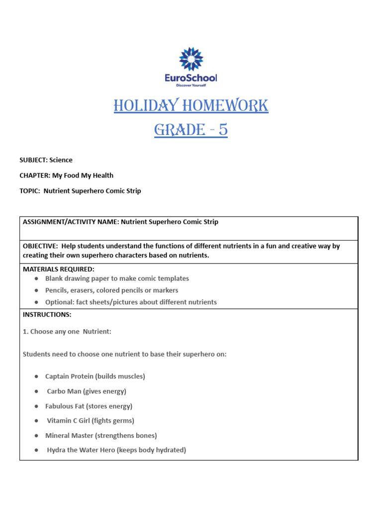 Grade 5 Holiday Homework 1647386628064284673 | PDF | Superheroes ...
