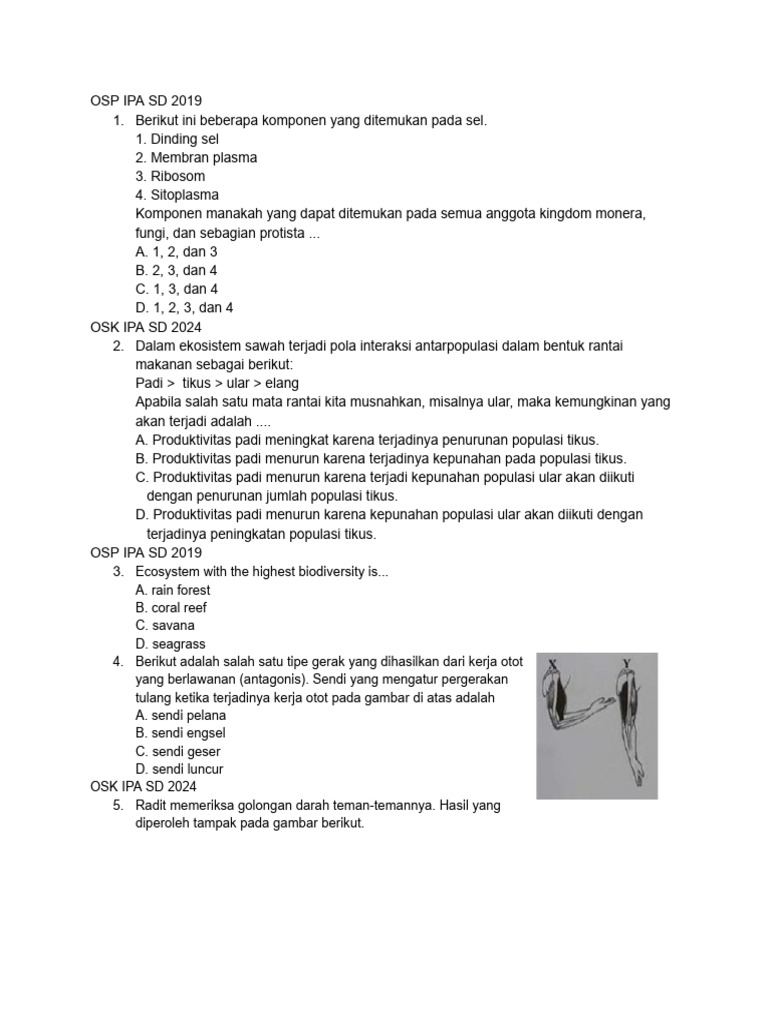 Latihan OSK IPA 7 - All Material | PDF