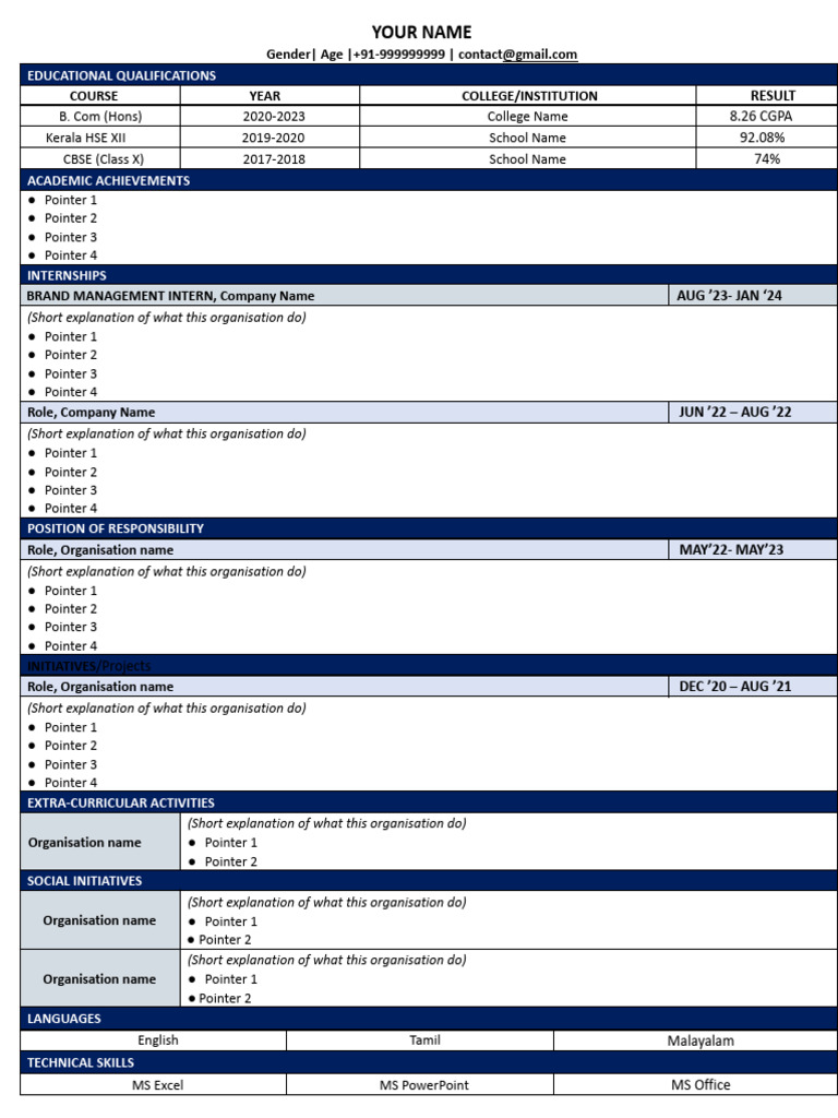 Free CV and Resume Template | PDF | Business