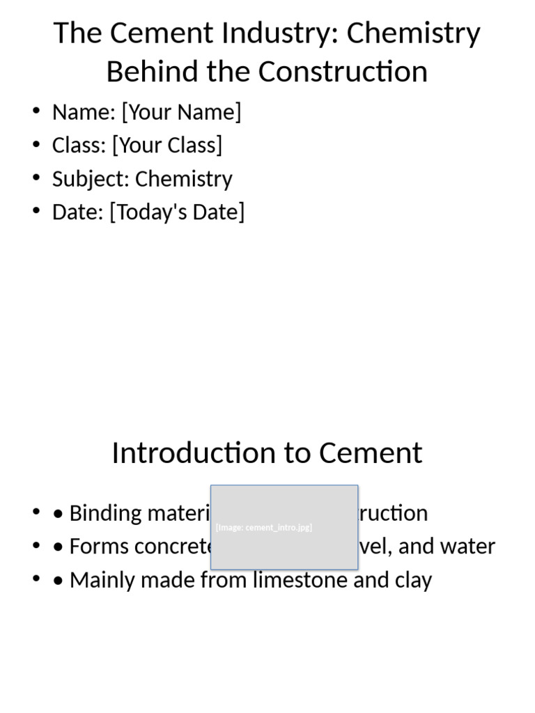 Cement Industry Chemistry Presentation With Images-1 | PDF | Cement ...