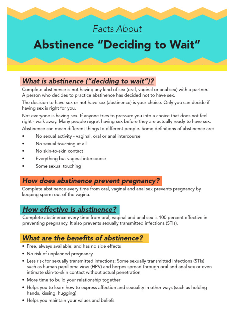 Key Facts About Abstinence Choices | PDF | Sexual Intercourse | Oral Sex