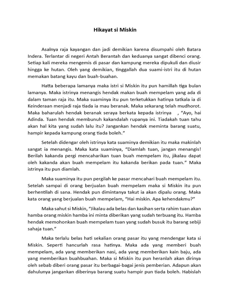 Contoh Cerita Hikayat | PDF