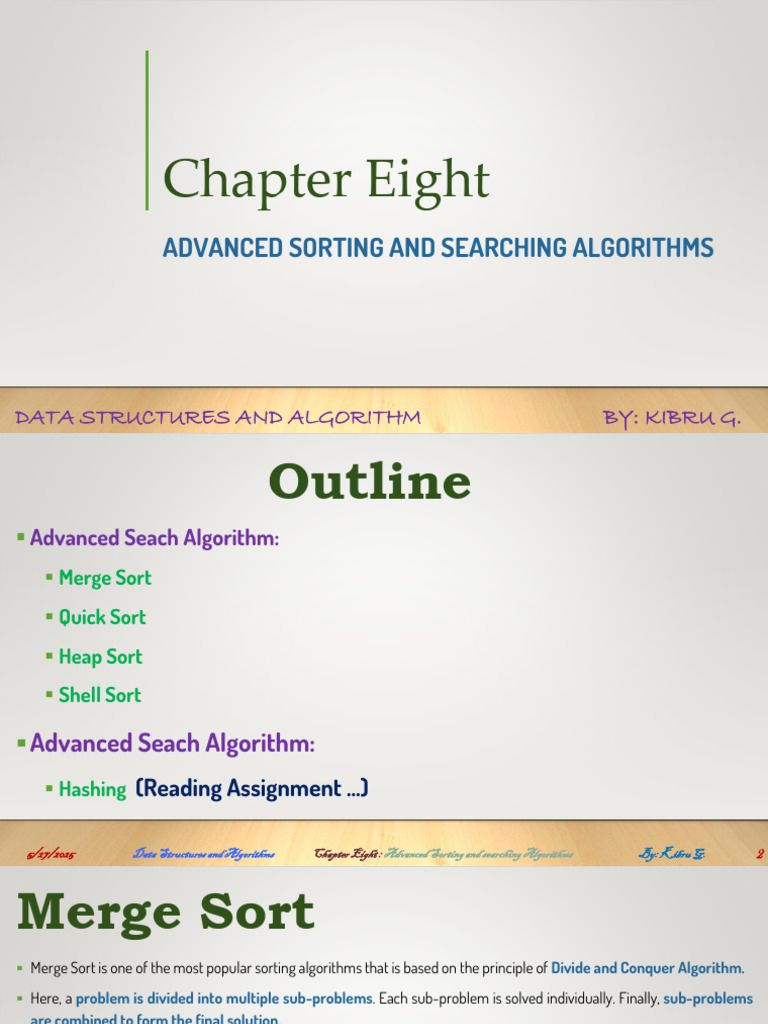 DSA Chapter 8 - Advanced Sorting and Searching - 2025 | PDF | Theoretical Computer Science ...