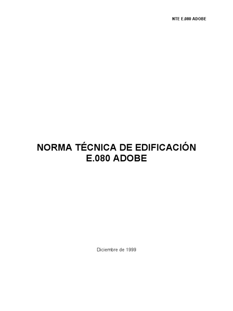 Norma E.080 Construcción en Adobe | PDF | Fundación (Ingeniería) | Suelo