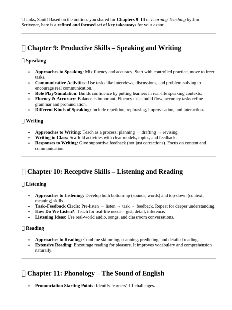 Summary Chapter 9-12 Reivsed | PDF | Fluency | English Language