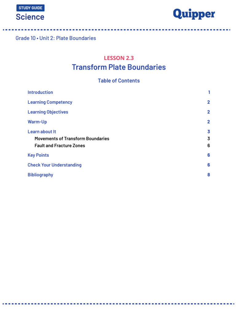 2.3 Tra. 2.3 Transform Plate Boundaries 01 | PDF | Plate Tectonics ...