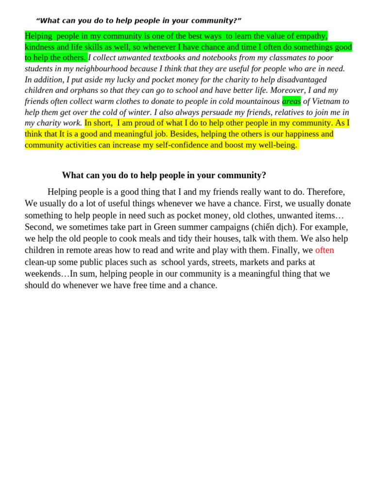 Wring Topic For The First Term Test | PDF