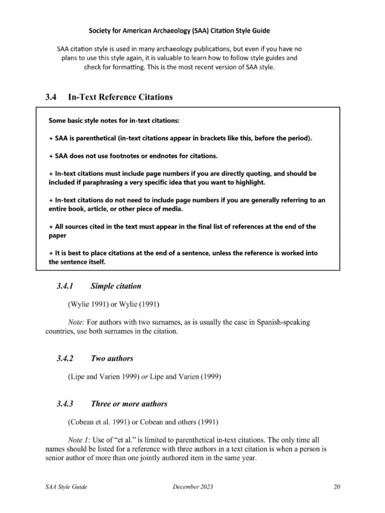 SAA Citation Style Guide (2021) | PDF | Citation
