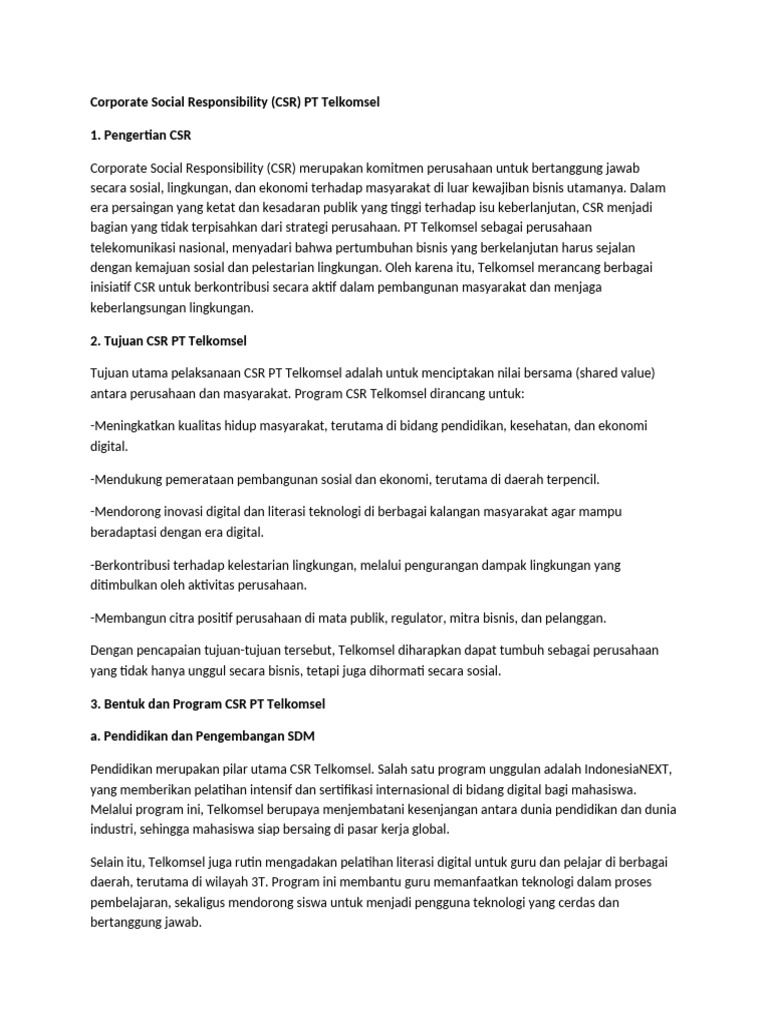 CSR Telkom | PDF