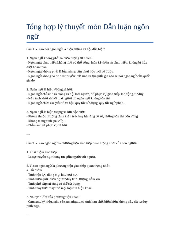 Ly Thuyet Day Du Dan Luan Ngu Ngu | PDF