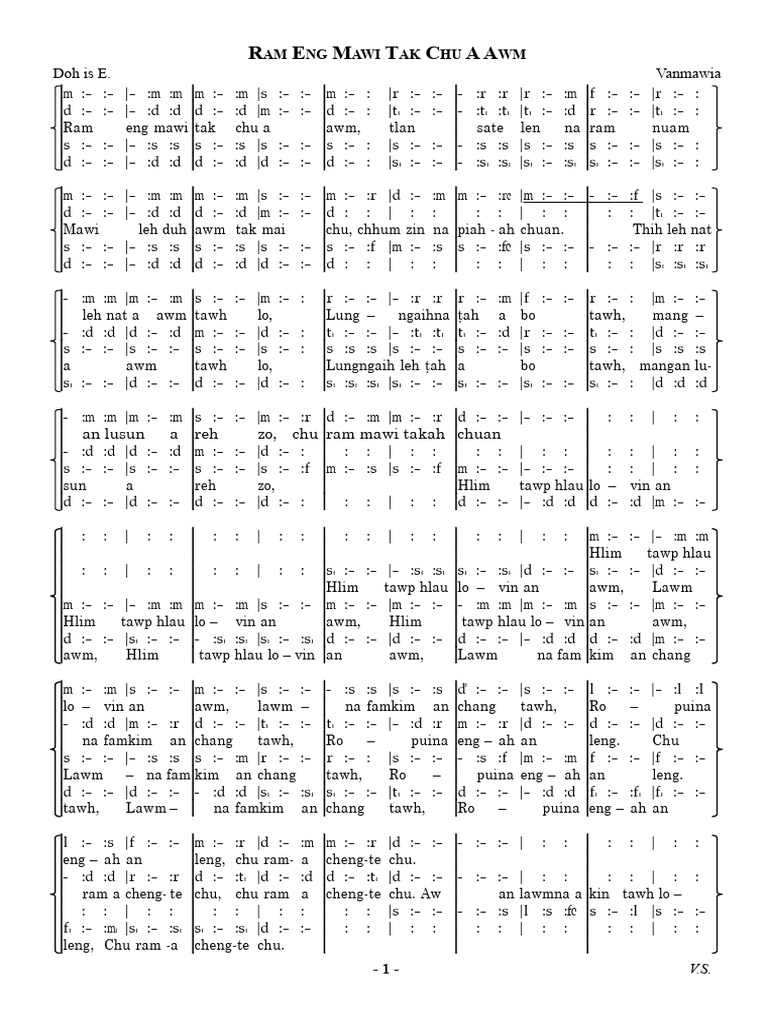 Ram Eng Mawi Tak Chu A Awm | PDF