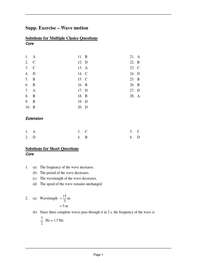 F4 Remedial Exer (Wave Motion 2) With Ans | PDF | Waves | Frequency