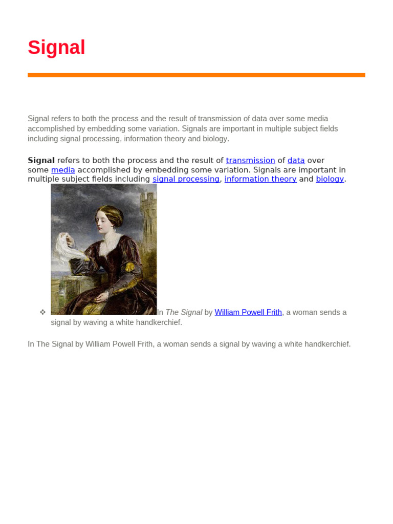 Signal: Transmission Data Media Signal Processing Information Theory ...