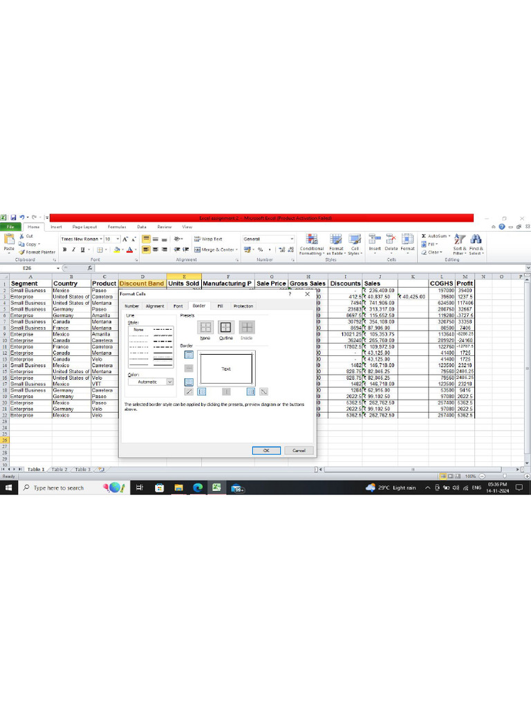 Excel Assignment 2-1 | PDF