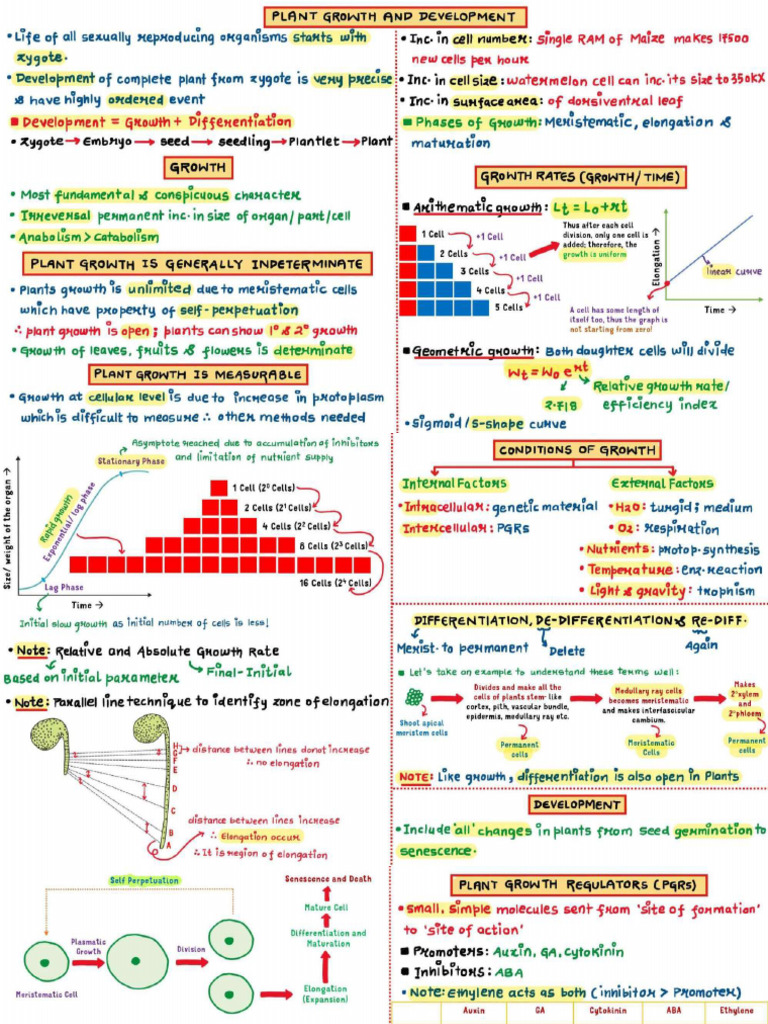 PLANT GROWTH AND DEVELOPMENT - Class Notes - NEET REVISION EXPRESS | PDF