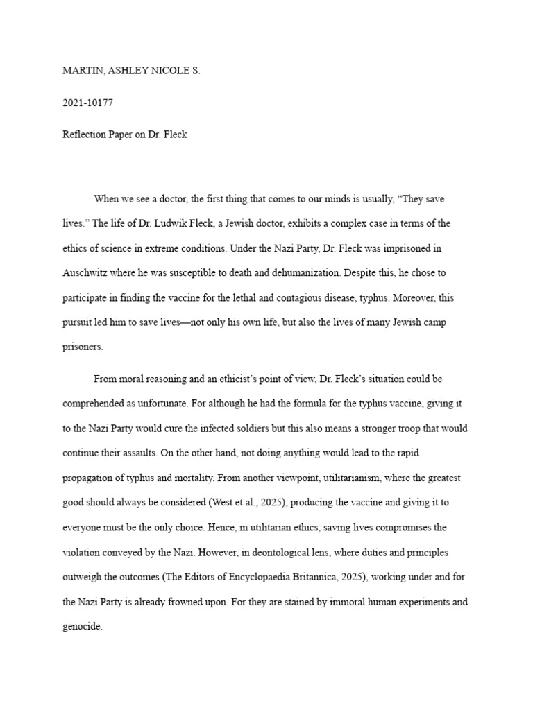 Martin Ashley Nicole Dr. Fleck Essay | PDF | Utilitarianism