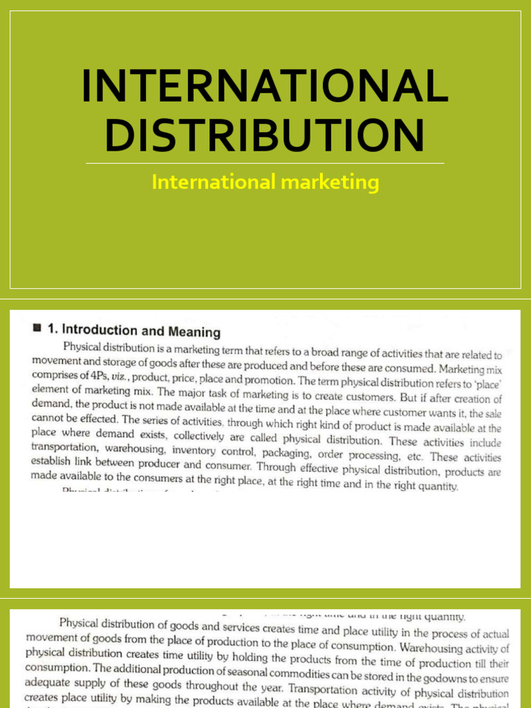 International Distribution | PDF