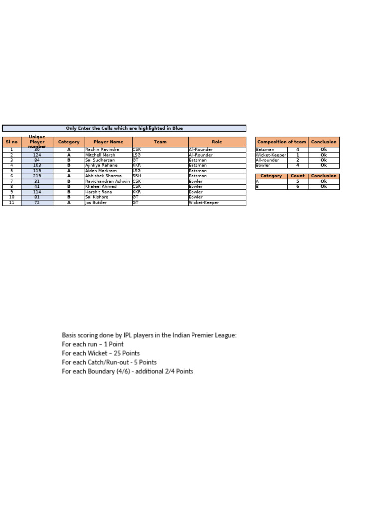 Team Selection | PDF